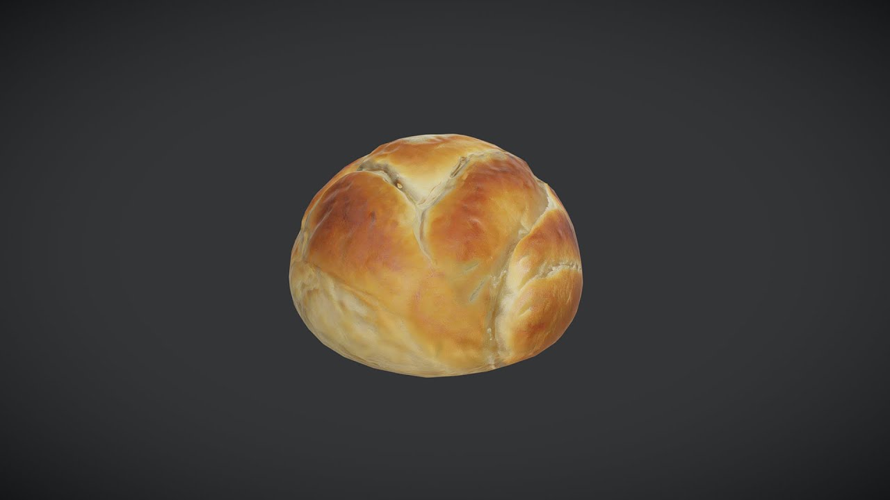 Bread Roll 2 - low poly PBR 3d model - YouTube