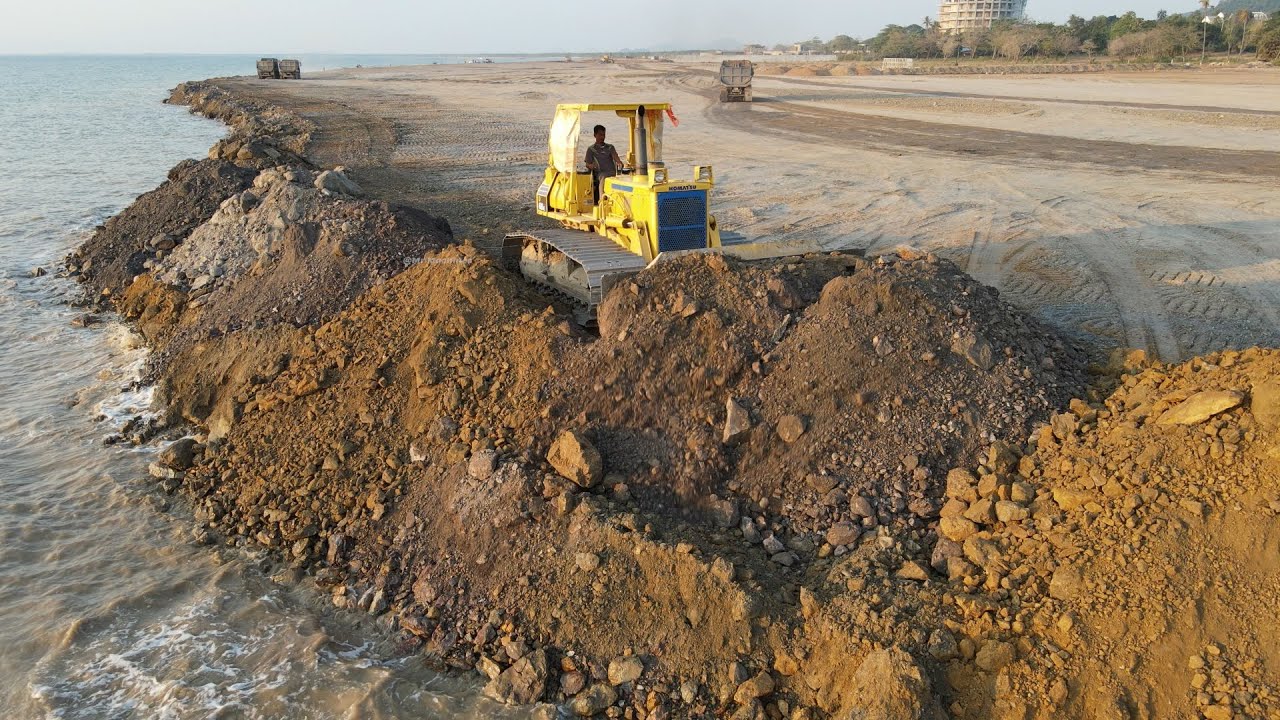 Ultimately Beach Filling Process Mighty Dozer Operator, Dump Truck ...