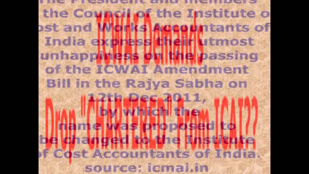 |ICWAI Demands Drop “Chartered” From ICAI|ICAI in fight with ICWAI ...