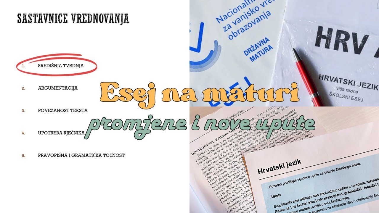 Esej na maturi - Hrvatski jezik - nov način pisanja - YouTube