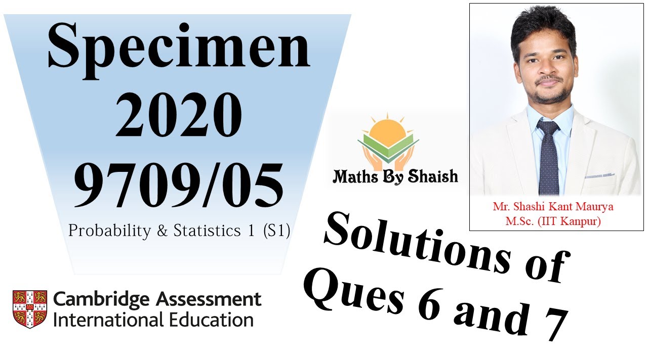 Solutions of Ques 6 & 7 from 9709 S1 Specimen Paper of 2020 - YouTube
