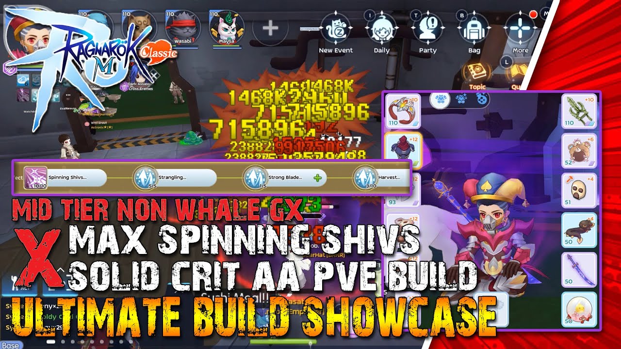 Ragnarok M: Classic Mid Tier Crit AA non Whale GX Full PVE Build ...
