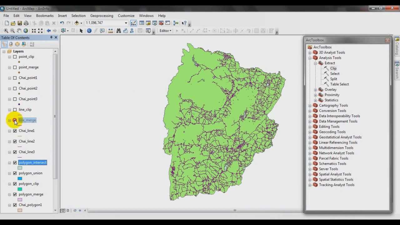 การใช้ชุดคำสั่ง Geoprocessing(Clip,Batch Clip,Intersect , Union) - YouTube