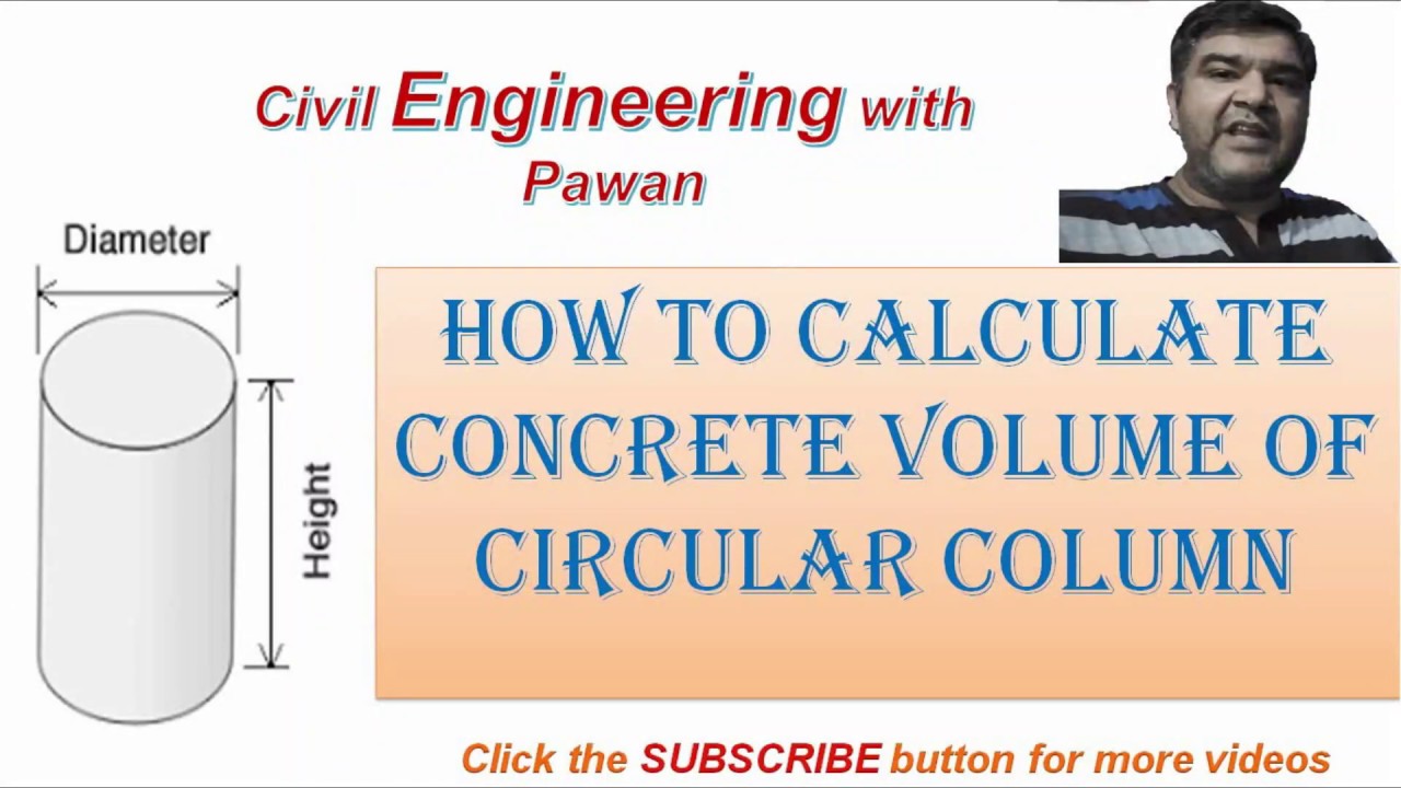 How to calculate concrete volume of circular column... - YouTube