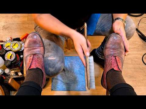 PURE ASMR Shoe Shine | Bringing Almost Trash Oxfords Back To Life ✨