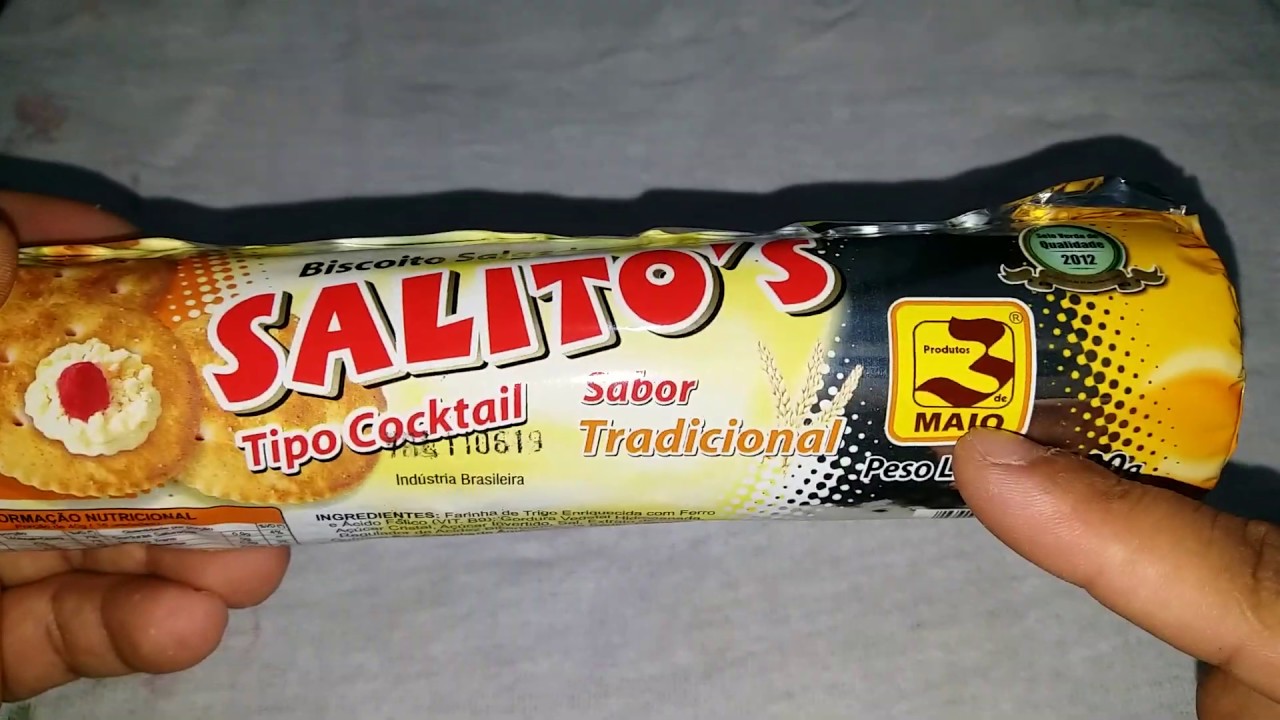 Provei o biscoito salgado " SALITO'S " 3 DE MAIO. É bom ???? - YouTube
