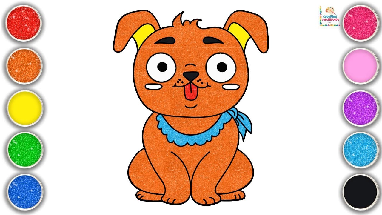 Let’s draw a friendly puppy | Painting, Coloring for Kids & Toddlers ...