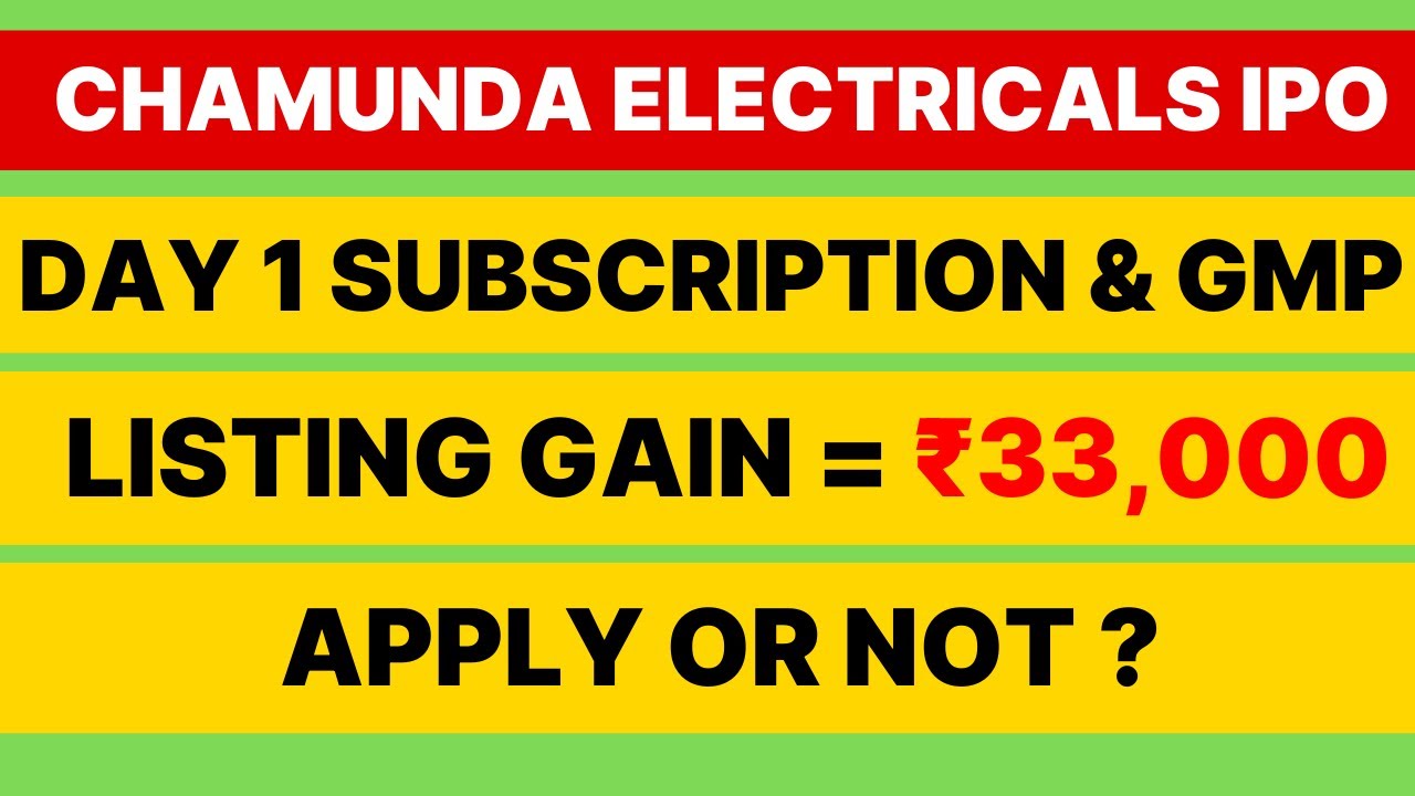 Chamunda Electrical IPO | Chamunda Electrical IPO GMP TODAY - YouTube