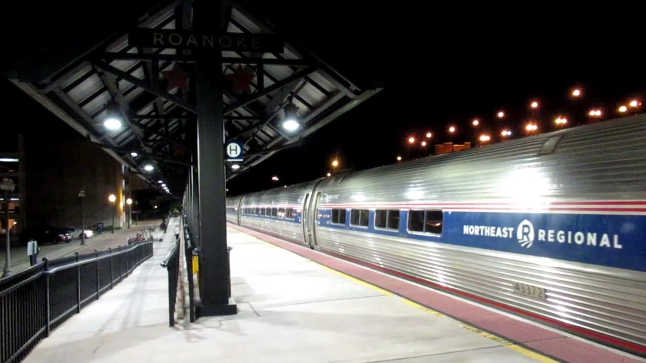 Amtrak Regional at Roanoke, VA - YouTube