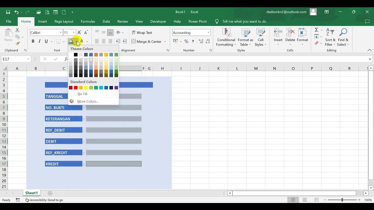 CARA MUDAH MEMBUAT FORM ENTRY JURNAL DI MS. EXCEL - YouTube