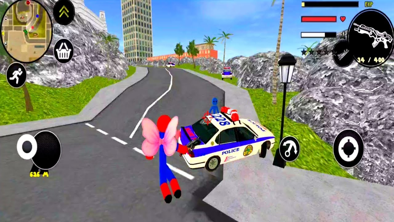Secret Service Police Spider Stickman Rope Hero Game - YouTube