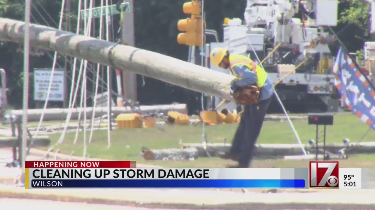 Wilson storm damage cancels school, knocks out power - YouTube