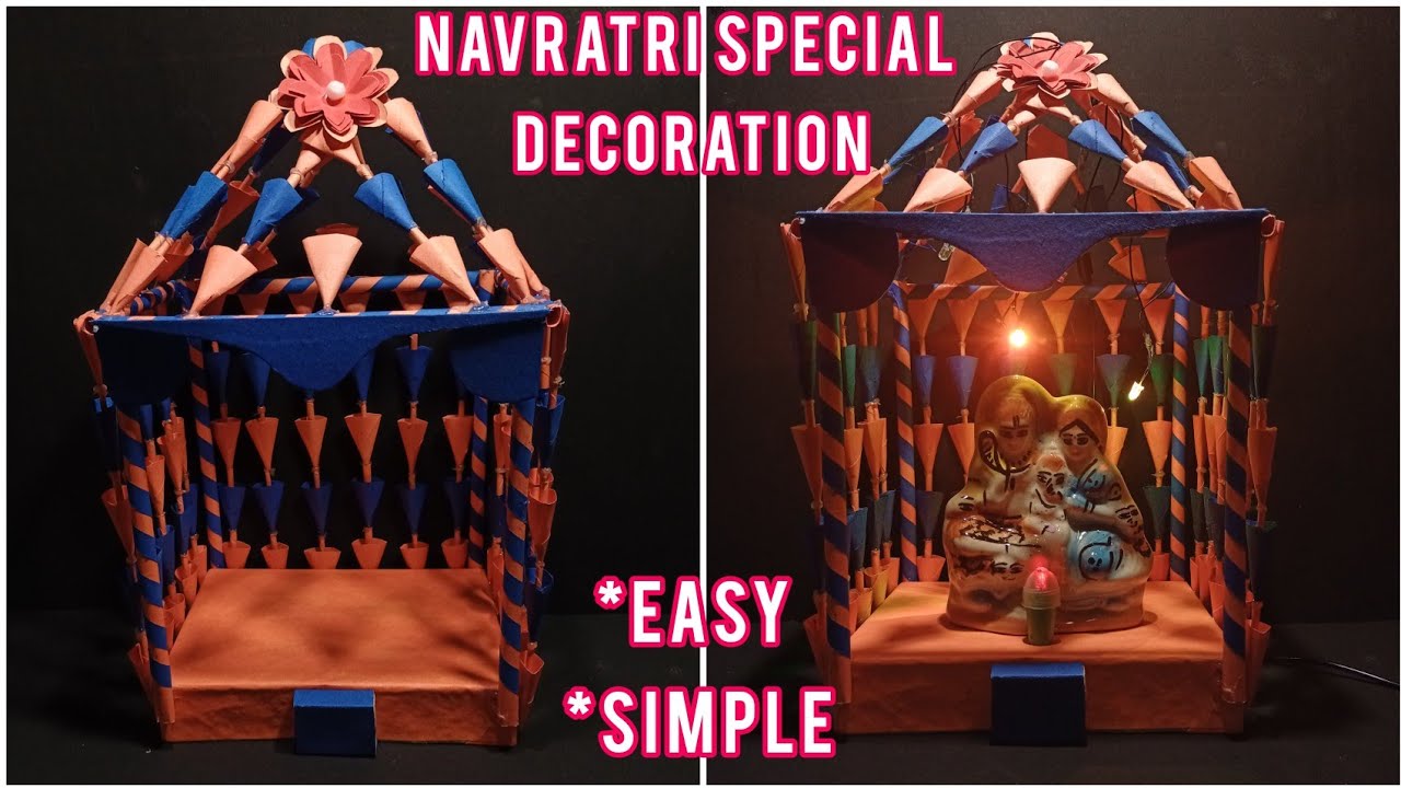 Navratri decoration ideas at home | How to make mandap for Navratri | # ...