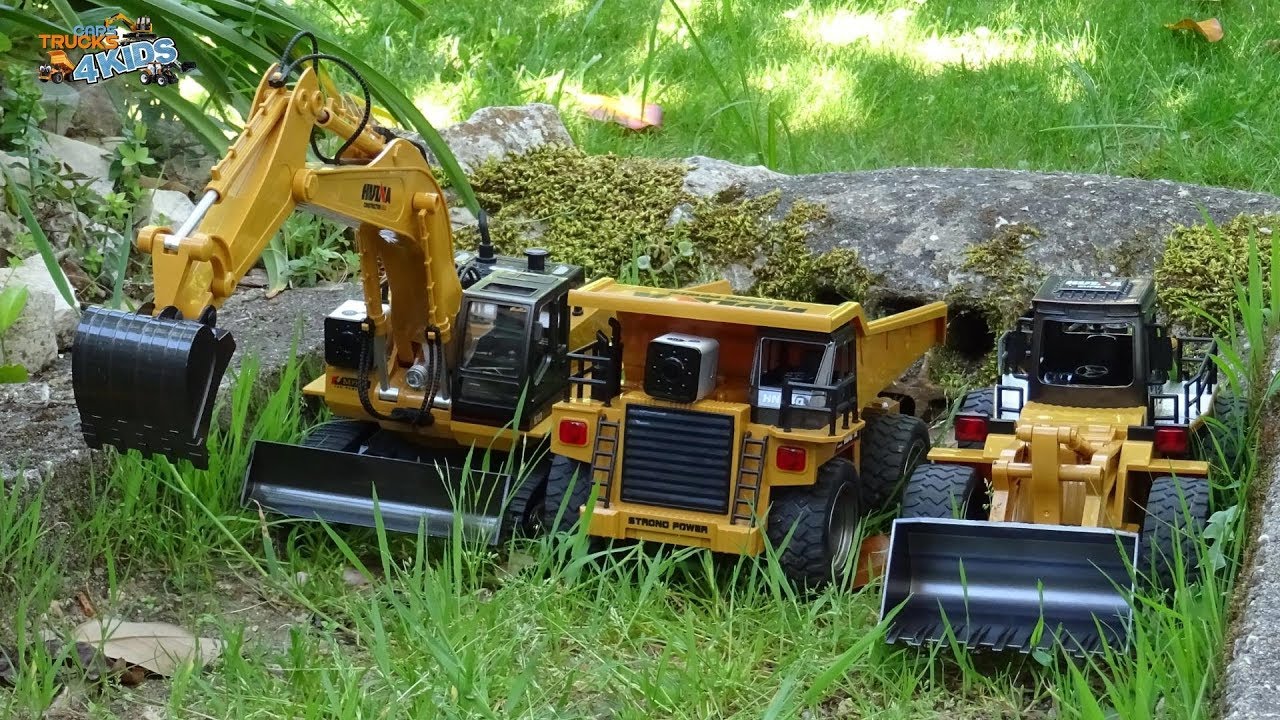 Huina Toys | Rc Excavator Dumper Bulldozer Construction Set In Action ...