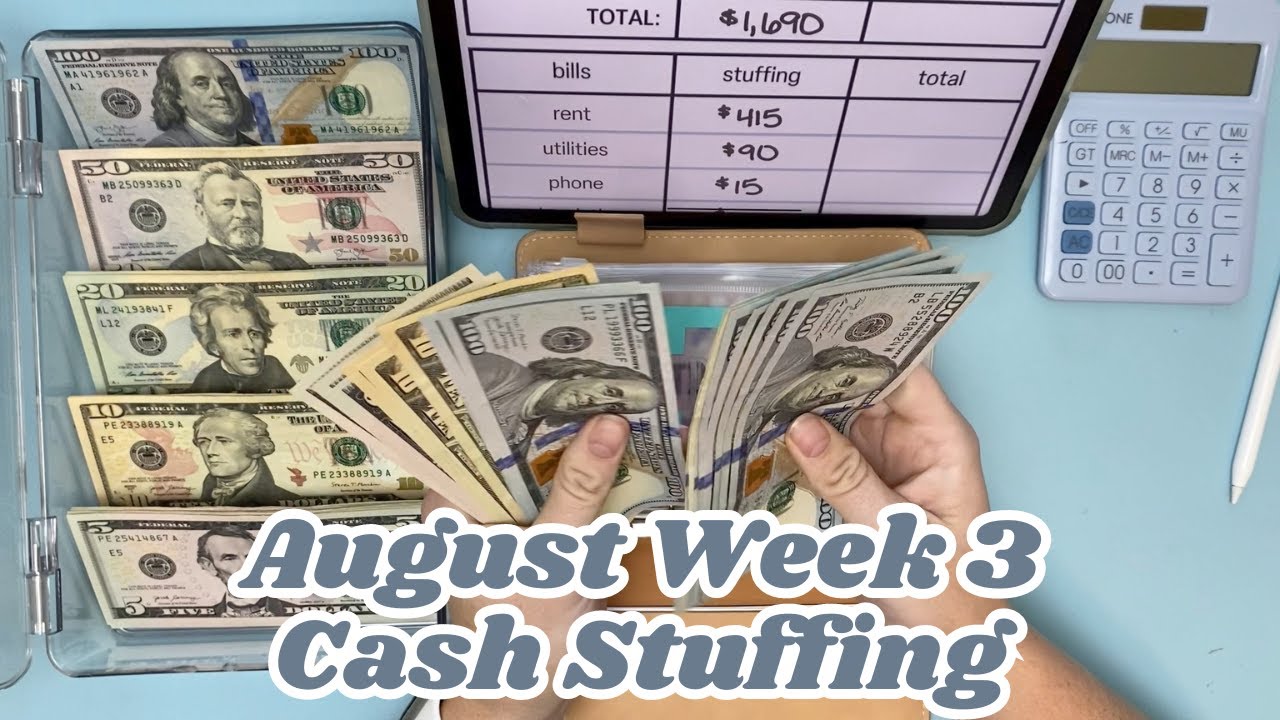 August Week 3 Cash Envelope Stuffing || Two Full-Time Incomes - YouTube