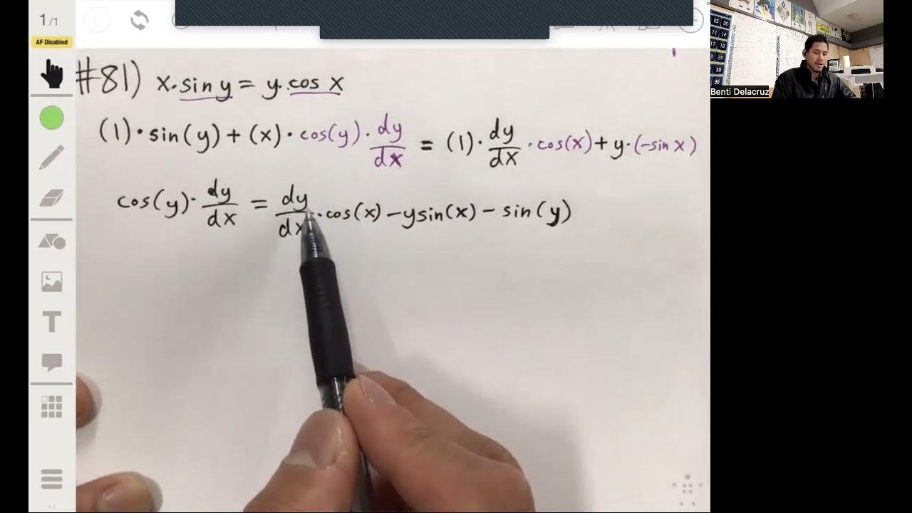 Implicit Differentiation for Trigonometric Functions | Calculus 1: Ch 2 Review Problems 81-82 ...