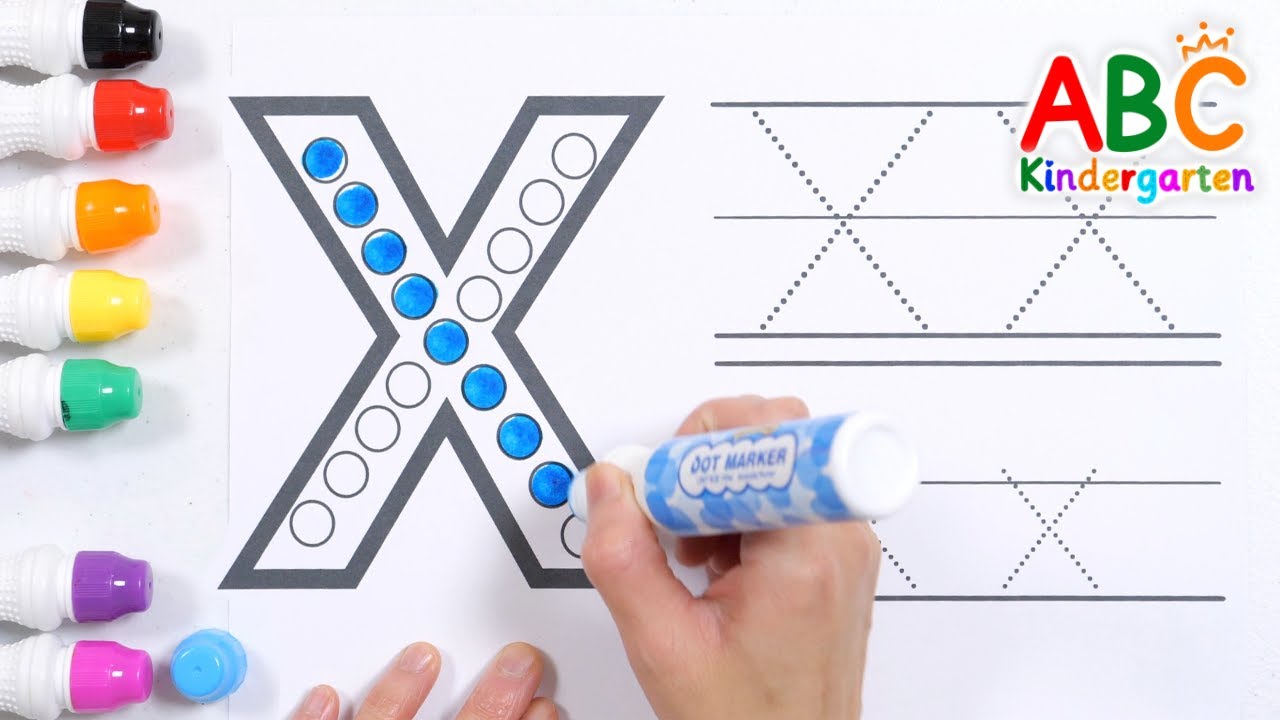 Letter X Learning Kids Educational Video | Learn by Coloring the Letter ...