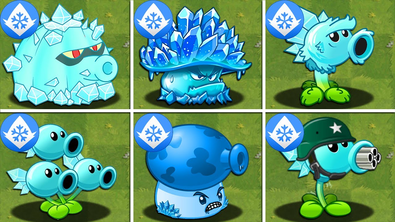 All ICE Plants Power-Up in Plants vs Zombies 2 Final Bosses - YouTube