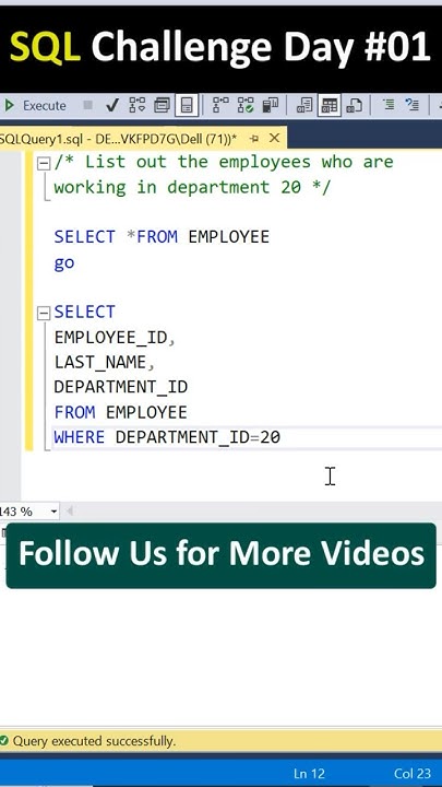 SQL Daily Challenge #01 | SQL Telugu Tutorial #sql #shorts - YouTube