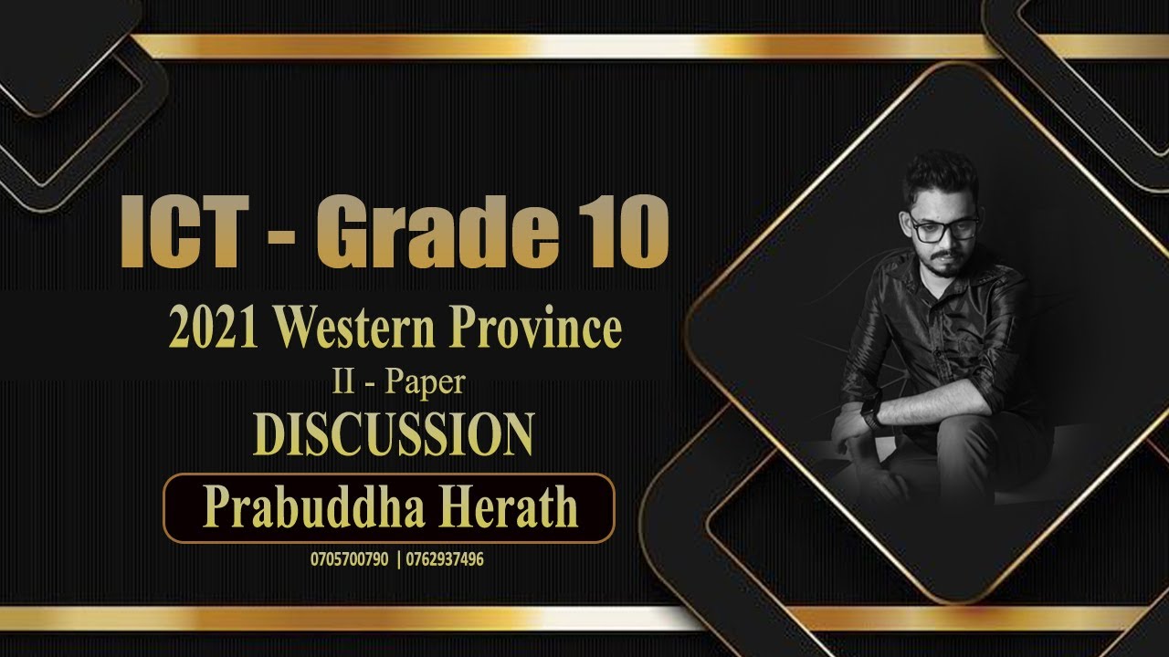 ICT - Grade 10 - 2020 Western Province Paper DISCUSSION - YouTube