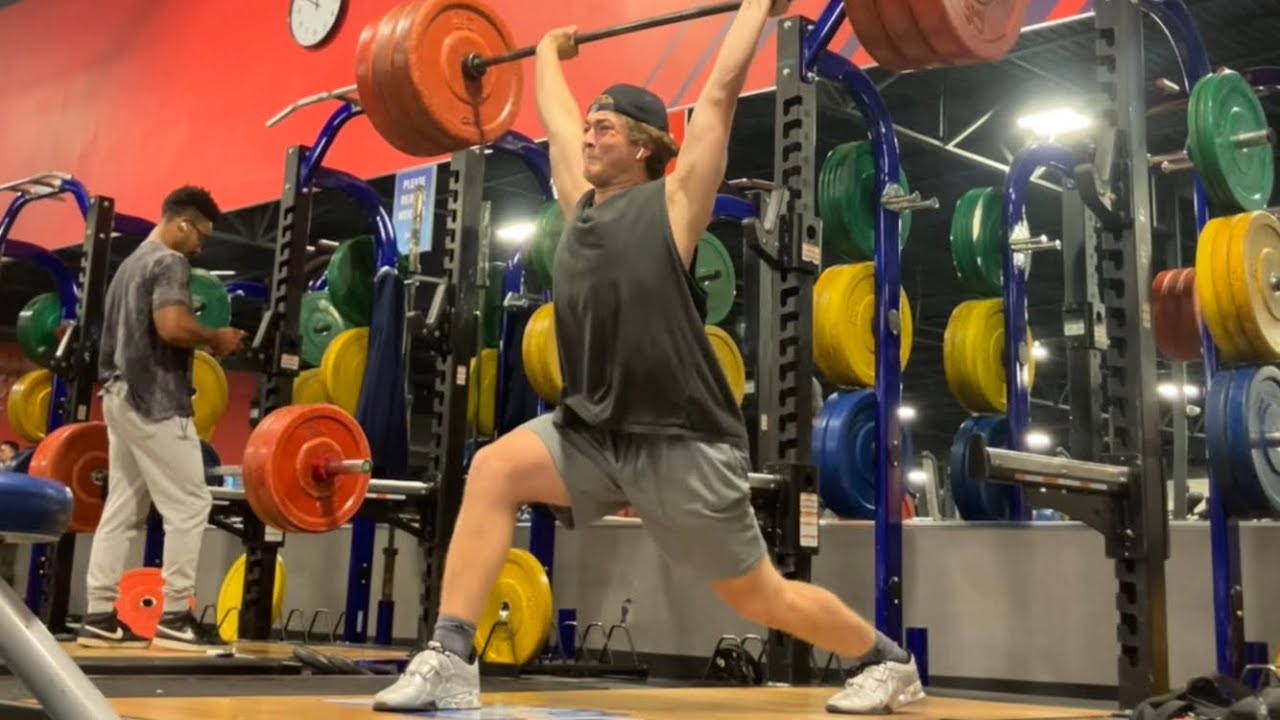 290lbs/132kg Block Power Clean + 320lbs/145kg Split Jerk Olympic ...