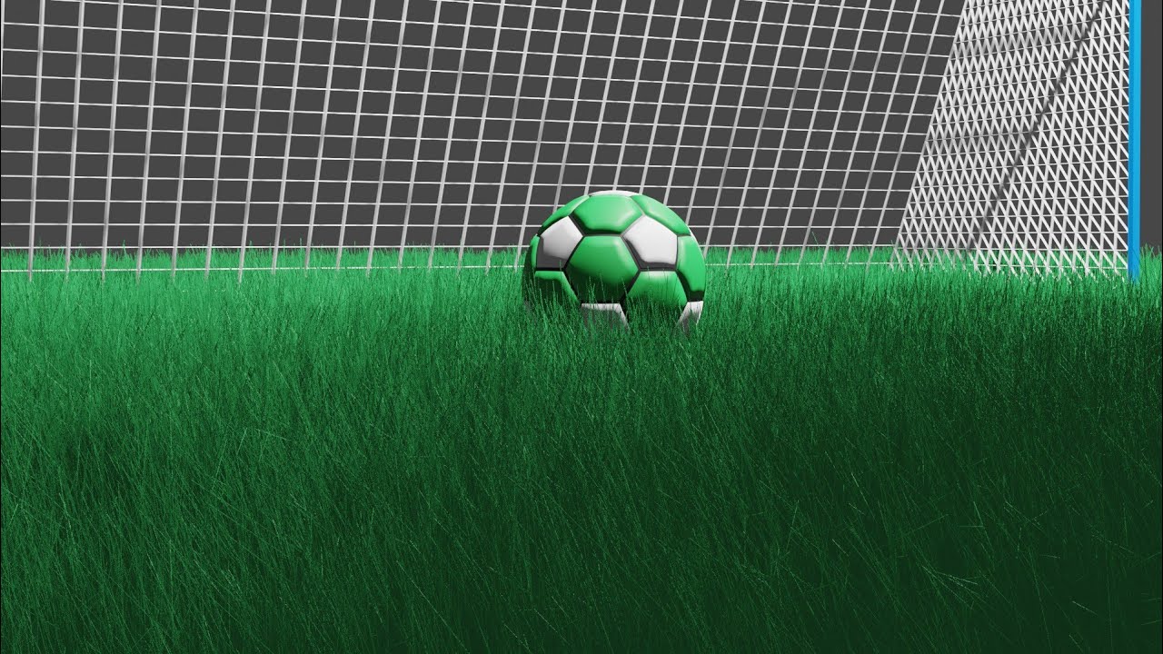 Make this scene in 7 min in Blender 2.83 | Football, goal and grass ...