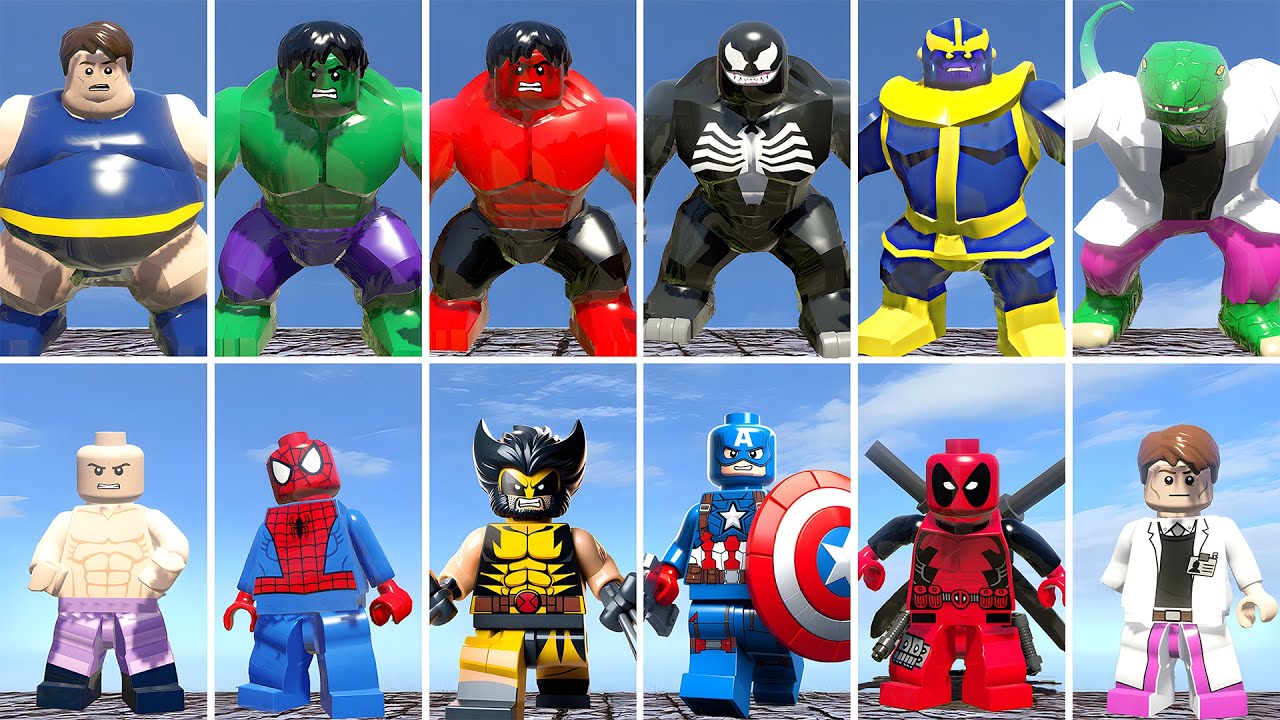 All LEGO Marvel Super Heroes Character Transformations - YouTube