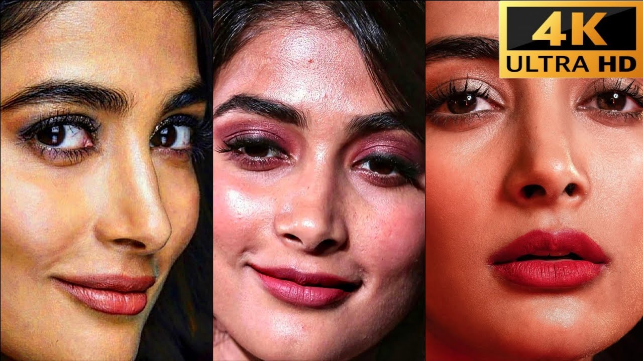 Pooja Hegde Close Up Face & Lips 4K | Pooja Hegde Vertical Edit 4K ...