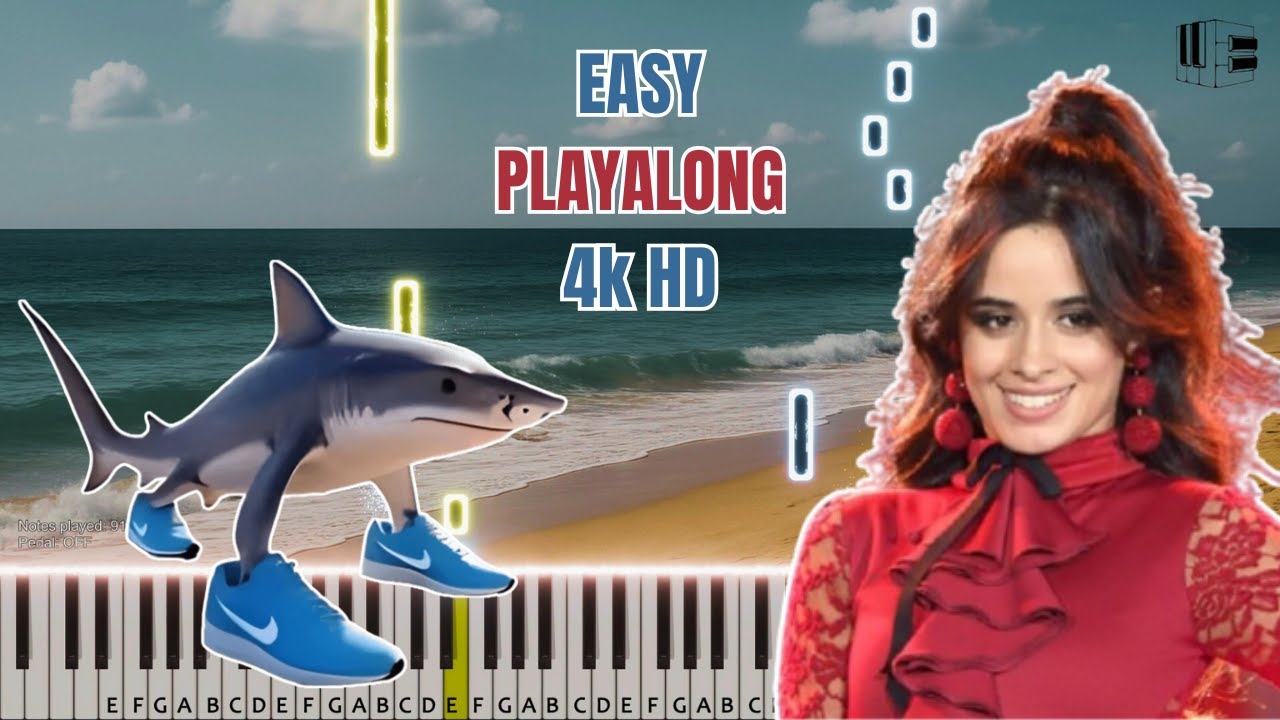 Havana/Tralalero Tralala - Piano Playalong 4k HD Tutorial Easy + Notes ...