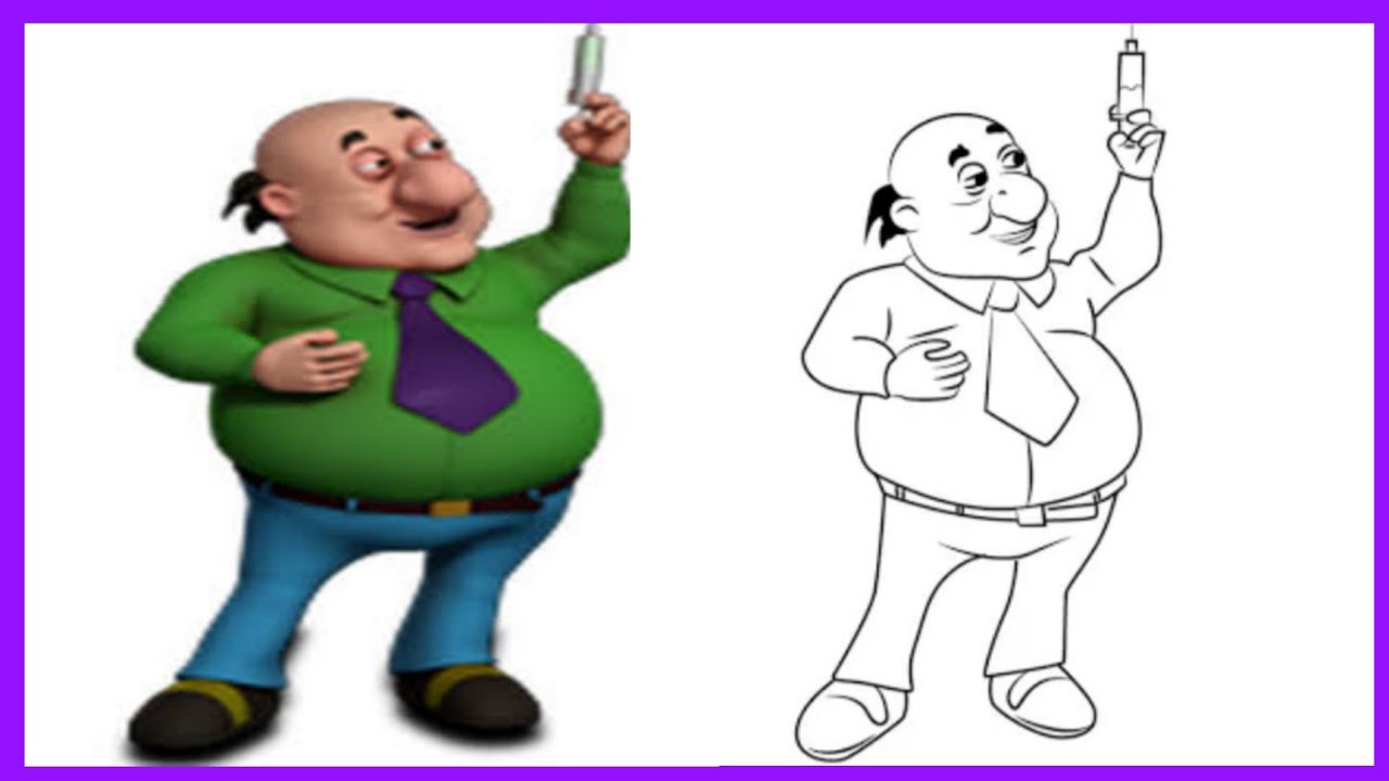 How To Draw Motu Patlu character Dr. jhatka l Drawing of dr. jhatka l ...