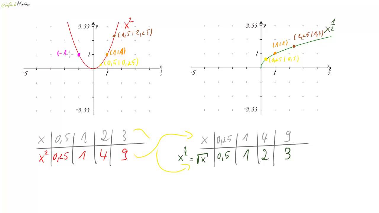 07 Potenzfunktionen mit Brüchen im Exponenten - YouTube
