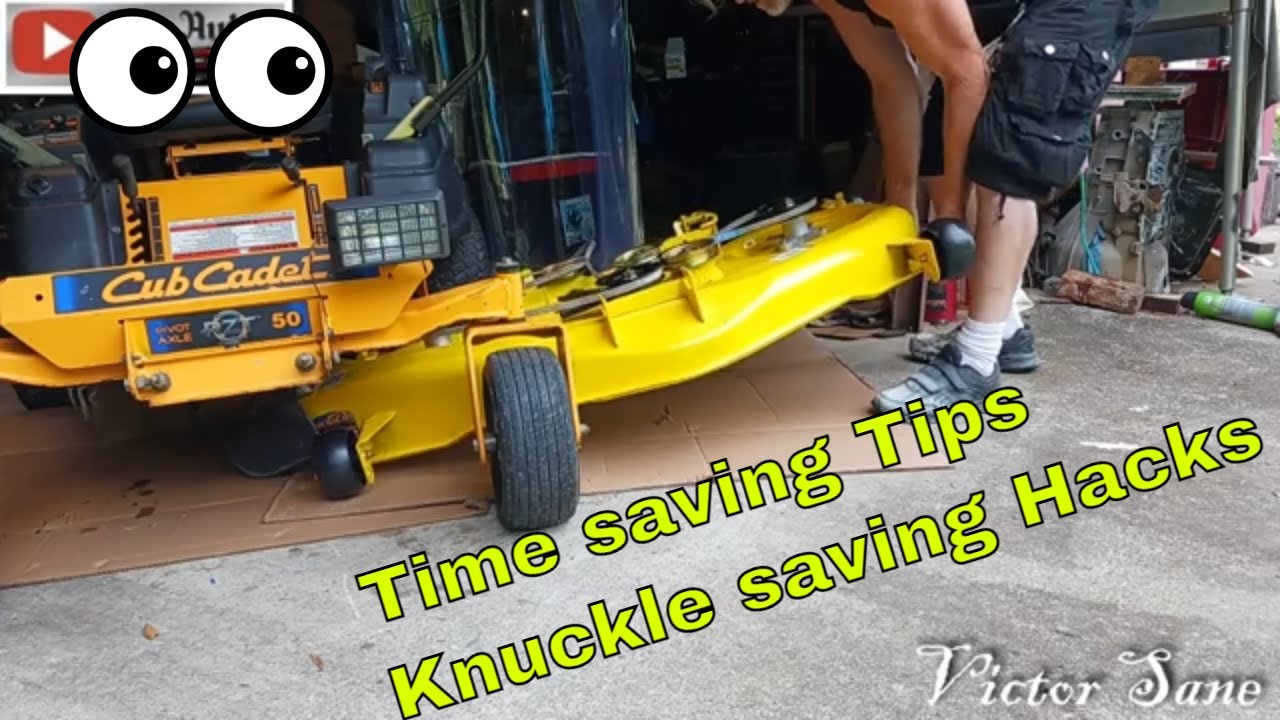 How to install Cub Cadet mower deck zero turn - YouTube