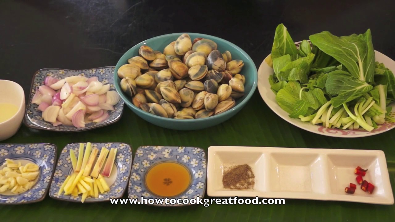Asian Seafood - Clams with Lemon Grass Recipe - YouTube