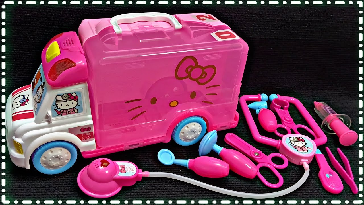 7 Minutes Satisfying With Unboxing Hello Kitty Ambulance Car Doctor Set ...