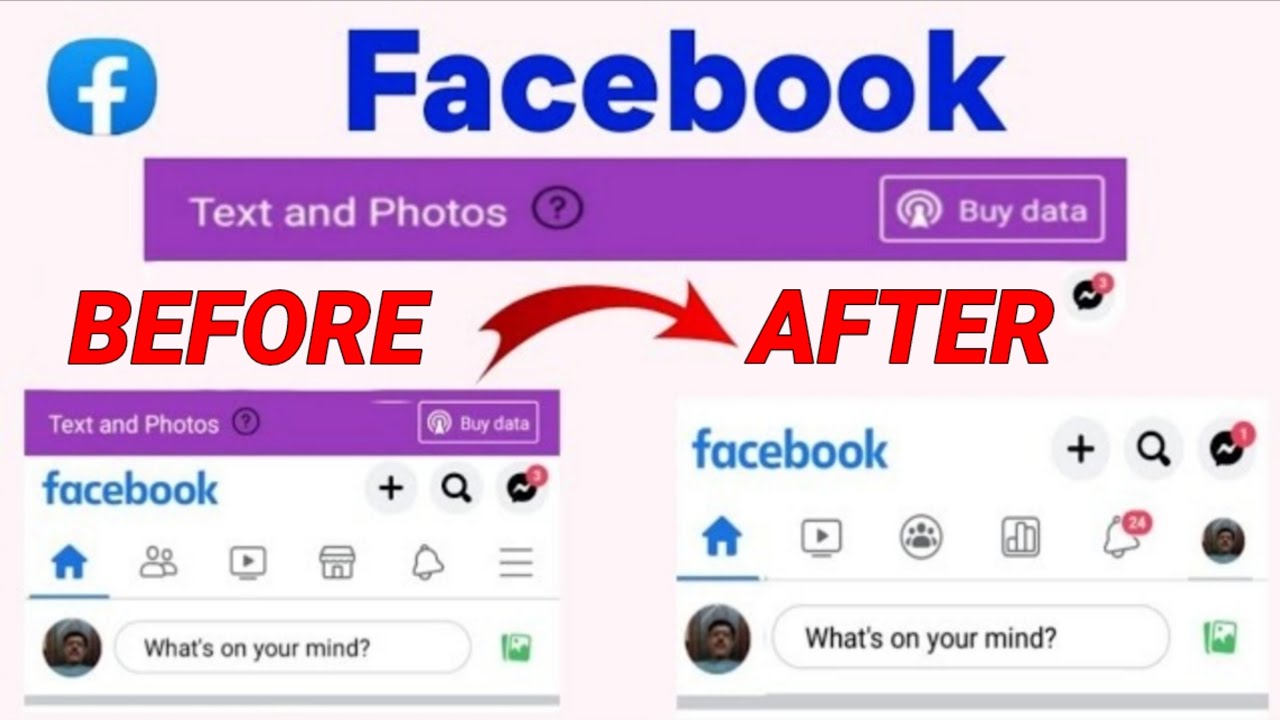 Facebook Buy Data Mode Or Basic Mode Remove | How to Remove text and ...