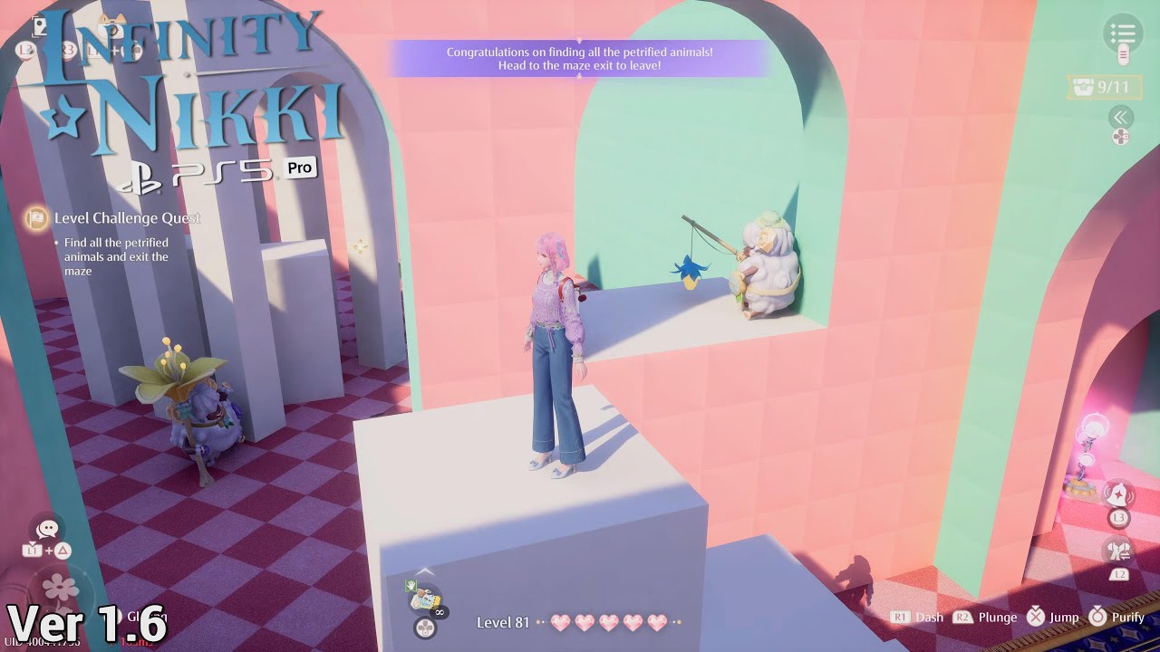 Infinity Nikki: Level Challenges Quest Endless Labyrinth, Find Animal ...