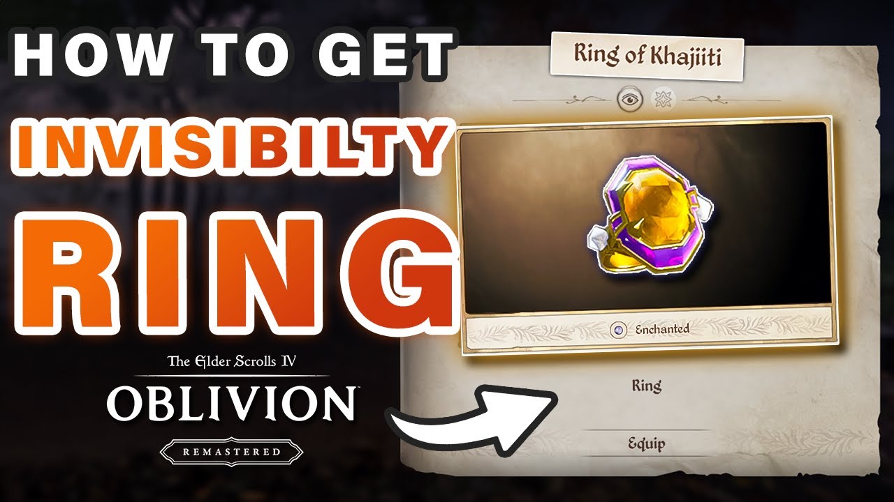 How To Get The Ring Of Khajiiti | Invisibility Ring Oblivion Remastered ...