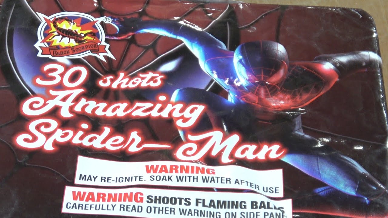 Amazing Spider-Man 30s 200g cake by Black Scorpion Fireworks - YouTube