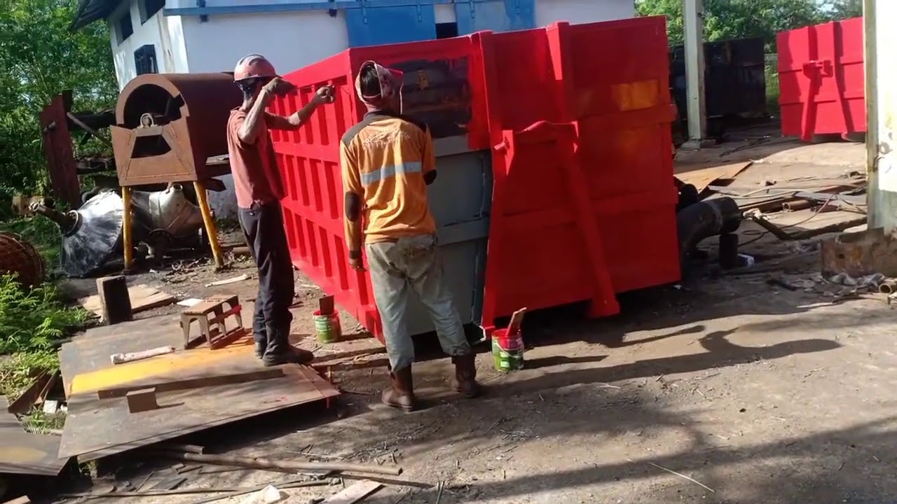 Pembuatan Bak Bin/ Bak pengangkut Buah Sawit - YouTube