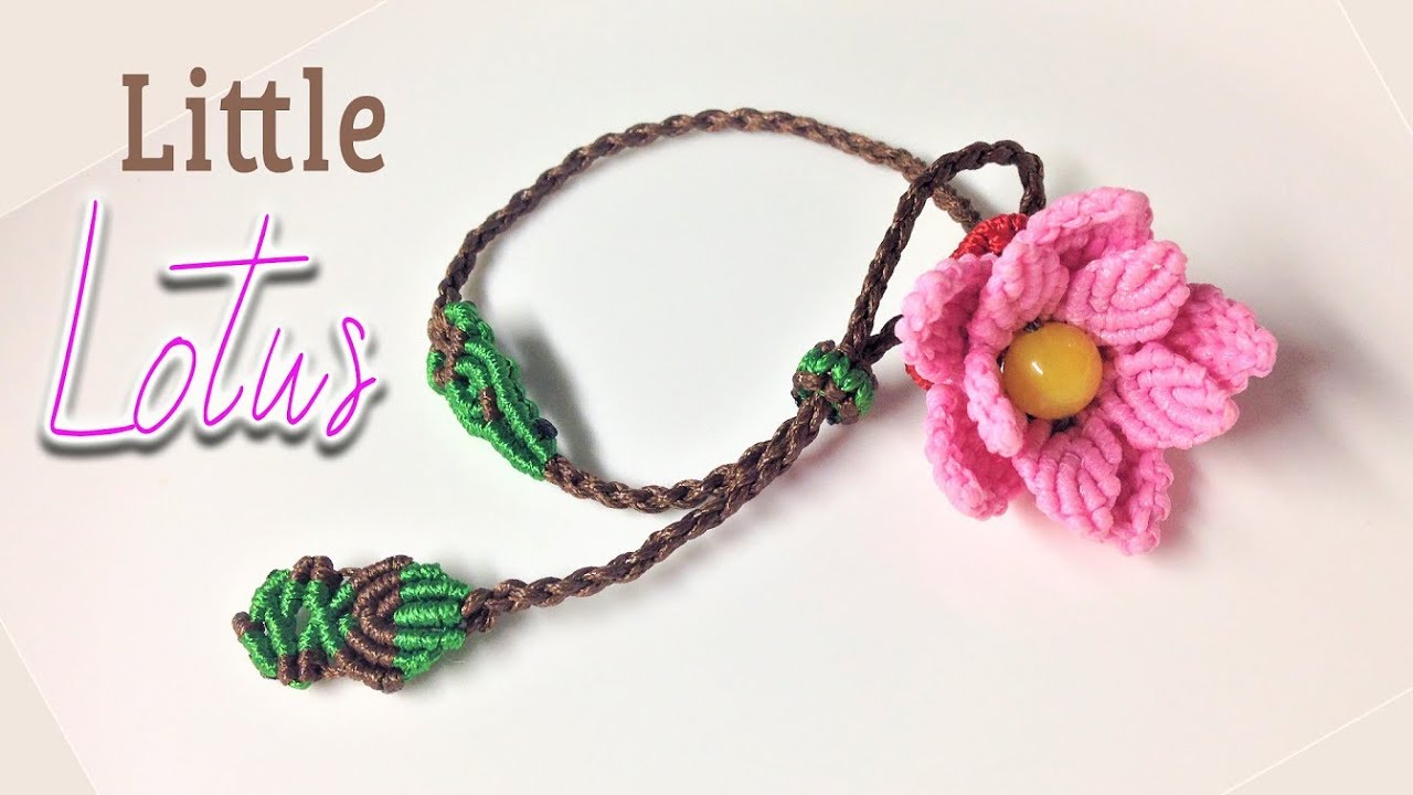 So cute is this macrame little lotus bracelet - Thắt dây vòng tay hoa ...