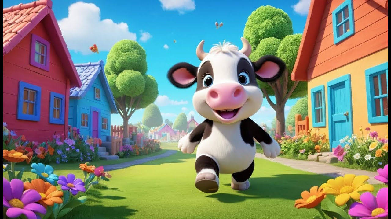 Baby Moo Moo Dancing | Cute Cow Nursery Rhyme for Toddlers | Fun Dance ...