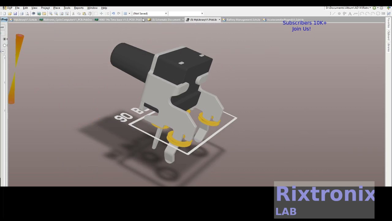 Designing 90 deg push button 3D footprint Altium P5 - YouTube
