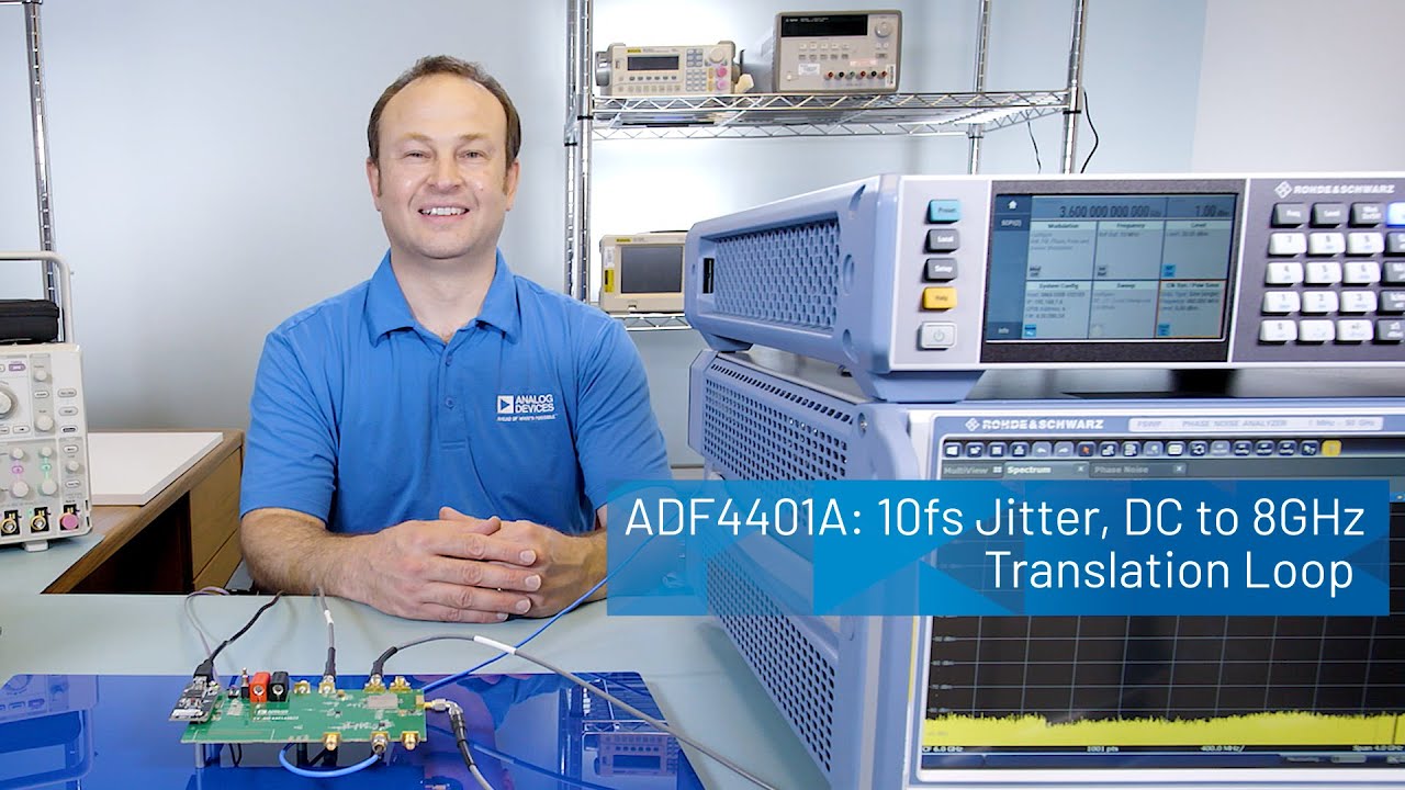 ADF4401A: 10fs Jitter, DC to 8GHz Translation Loop - YouTube