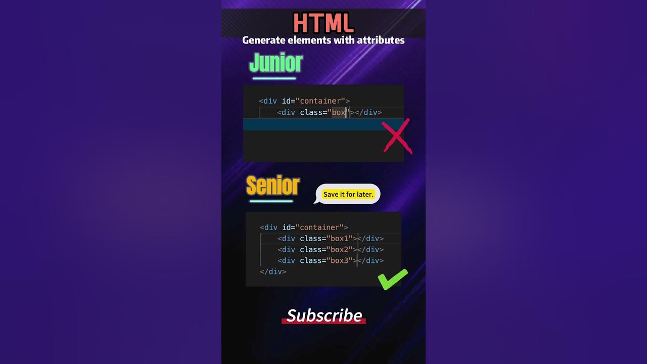 🤩Are you a junior or a senior? ️: #HTML #CSS #javascript #CodeOptimization #CodingTips - YouTube