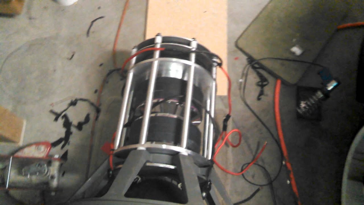 Checking out the install of the Fister 21 inch subs 320 pounds of steel ...