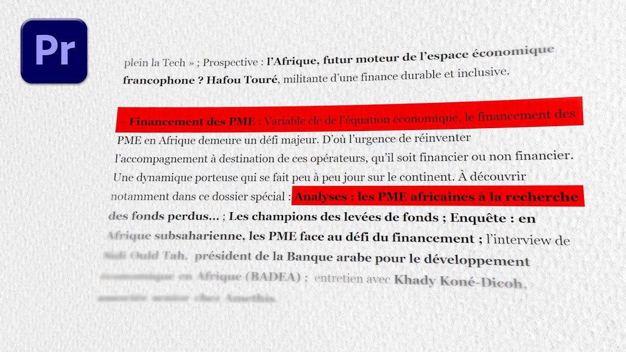 Comment Surligner un Texte comme un Pro - Tutoriel Premiere Pro - YouTube