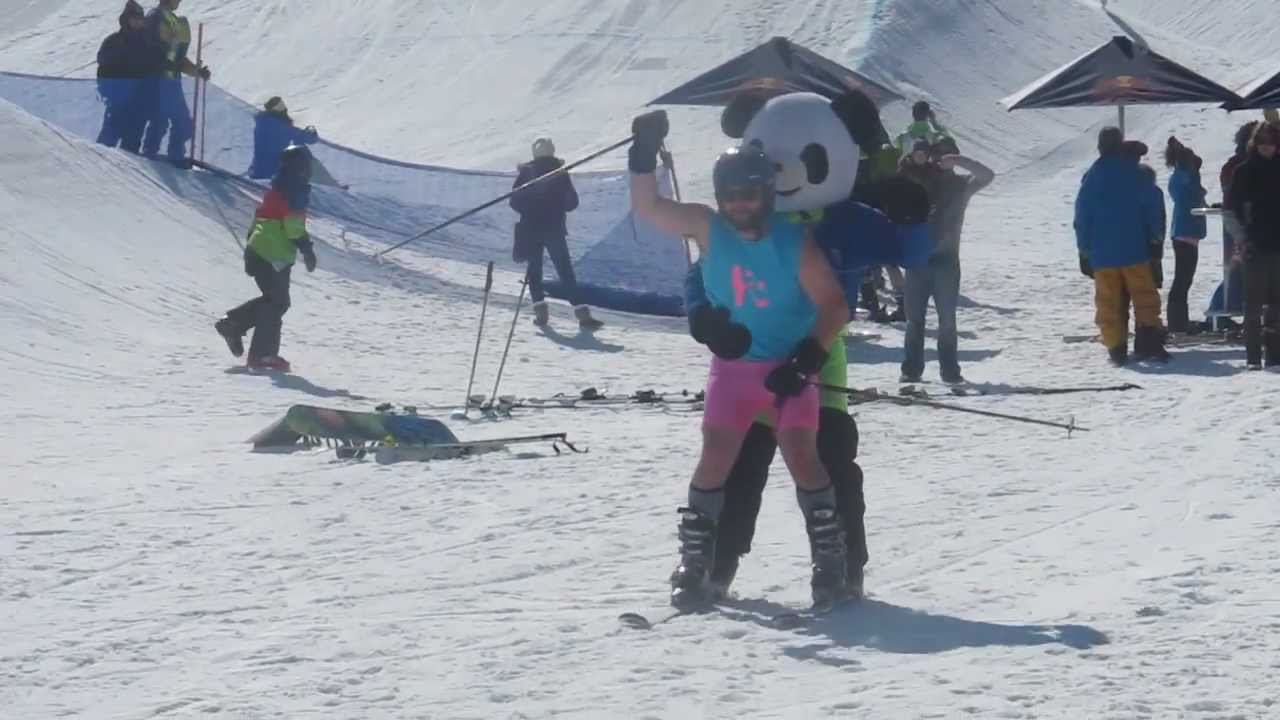Spandex Panda Skiing at Red Bull 1988 Games - YouTube
