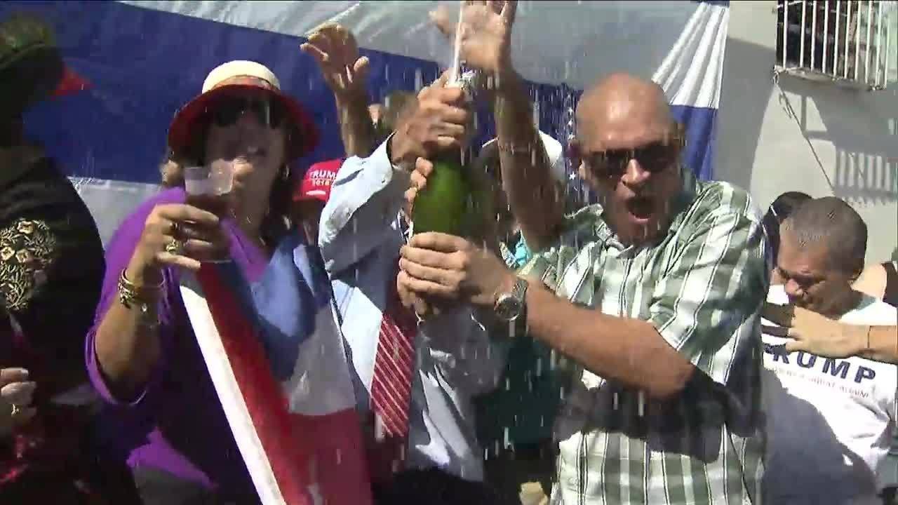 South Florida Cubans react to President Trump's inauguration - YouTube
