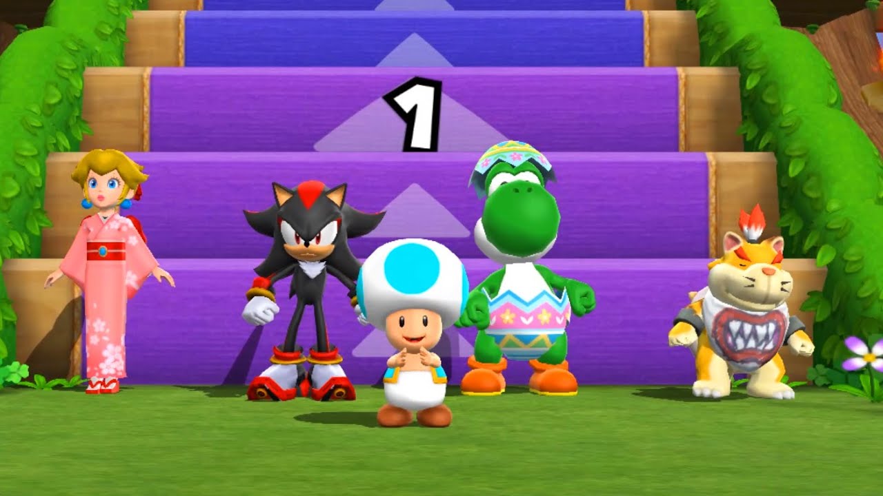 Mario Party 9 Step It Up Minigames - Princess Peach Vs Shadow Vs Yoshi ...
