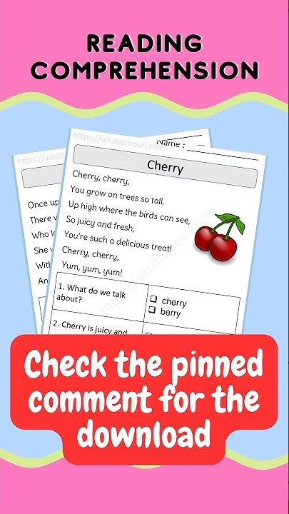Sight Words, Cherry and Time – Reading comprehension for Grade 1 # ...